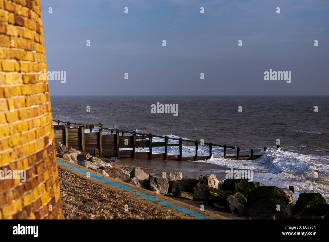 Wall of Martello Tower at Slaughden Stock Photo - Alamy