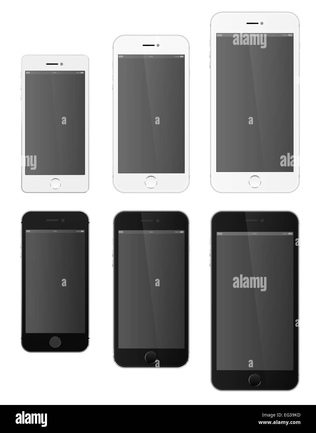 Vector illustration phone screen Black and White Stock Photos & Images ...
