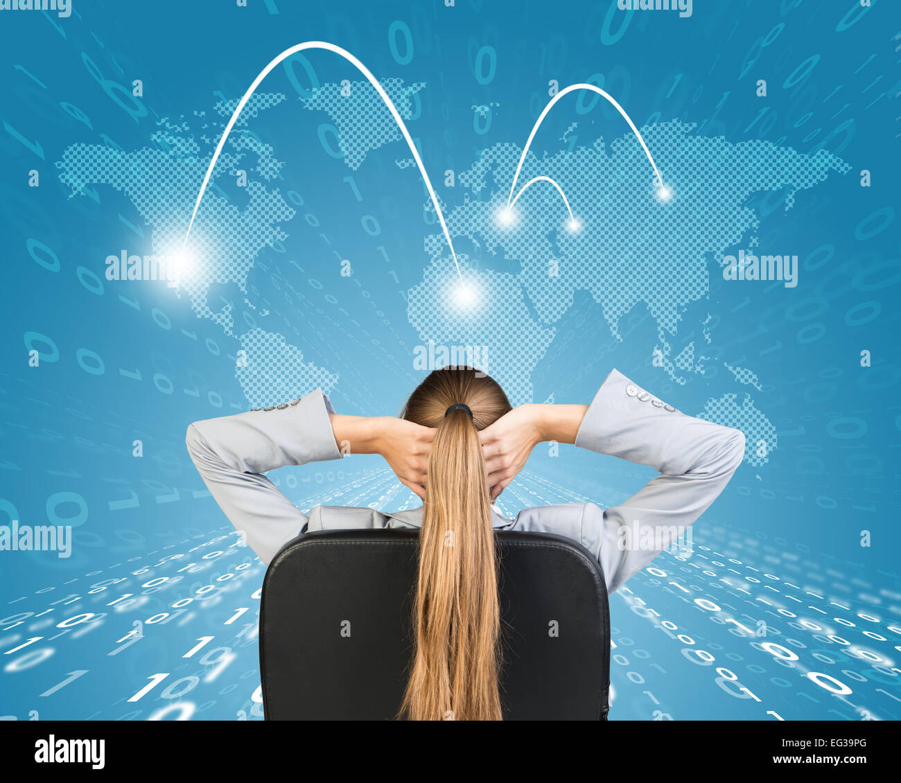 Collage expressing idea of business success through creative thinking ...