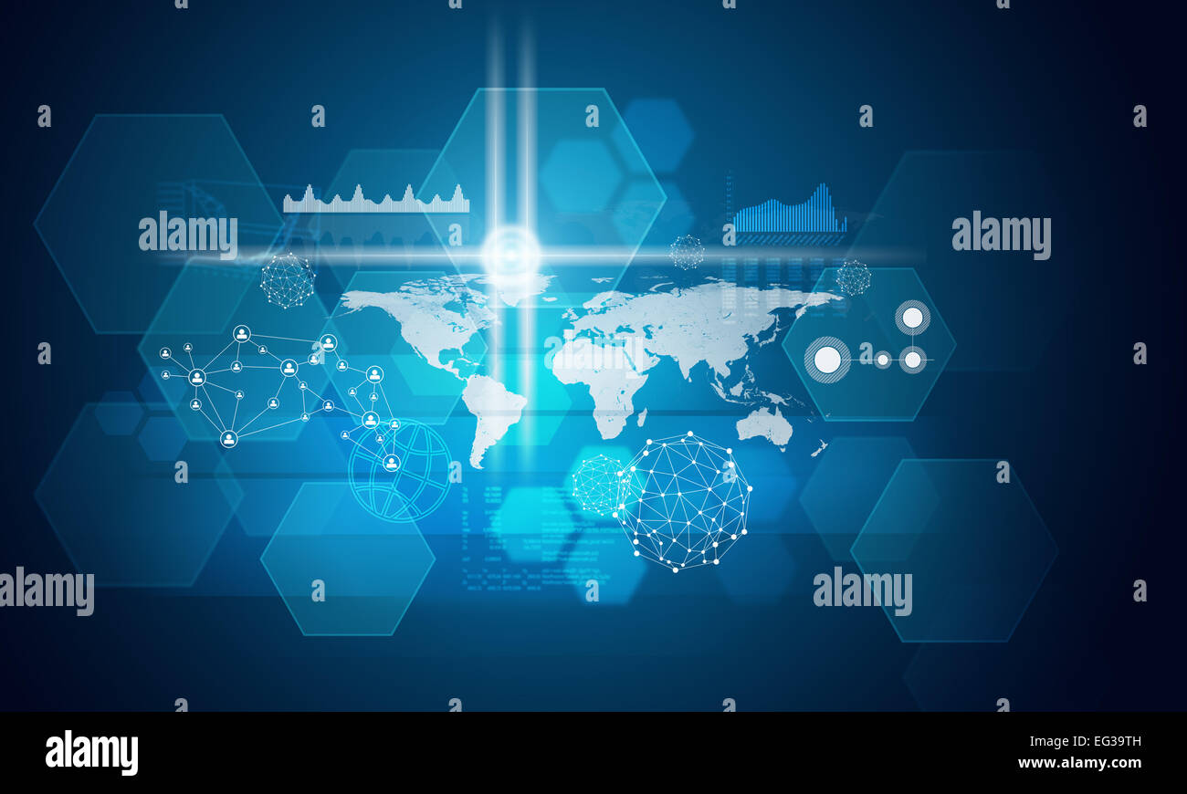 World map, graphs and other elements Stock Photo - Alamy