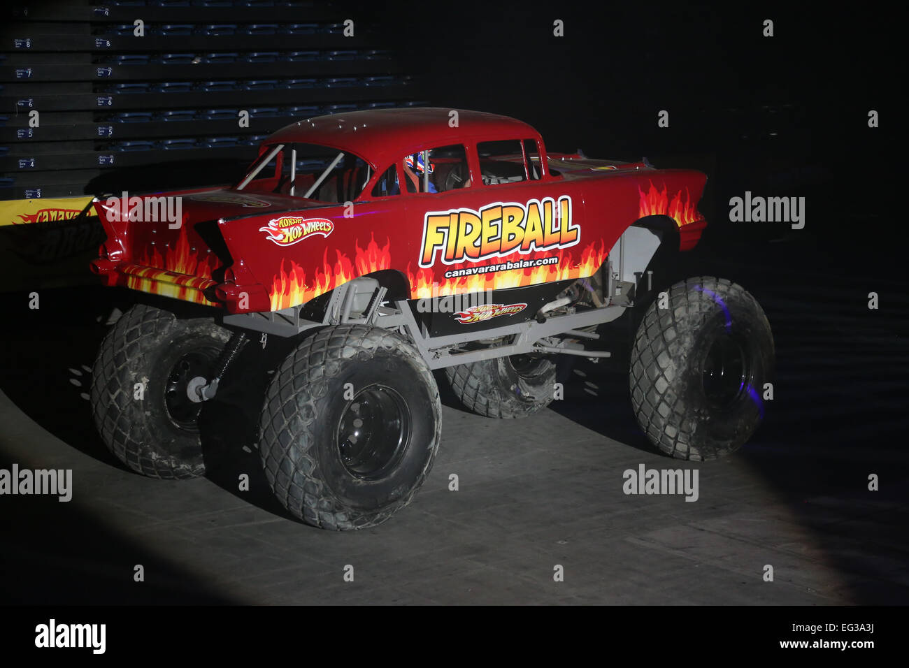 ISTANBUL, TURKEY - FEBRUARY 01, 2015: Monster Truck Fireball in Sinan ...