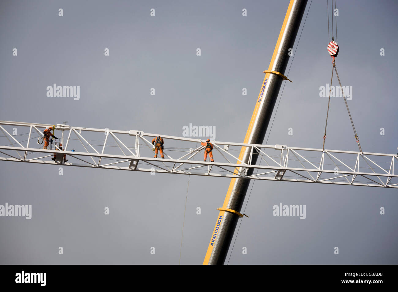 The erection of a crane that will construct the King's College Hospital ...