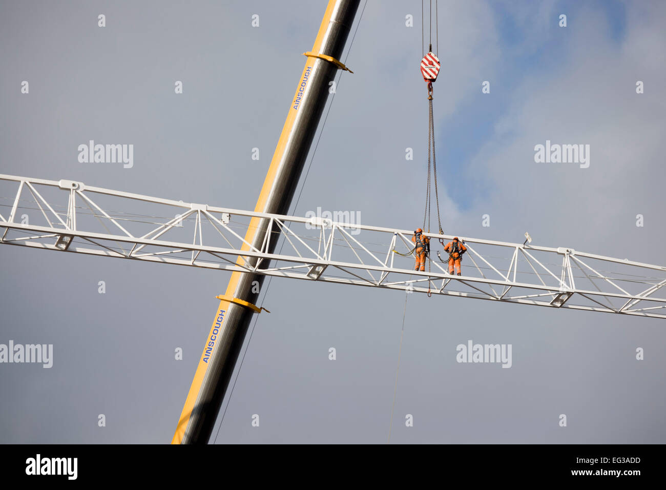 The erection of a crane that will construct the King's College Hospital ...