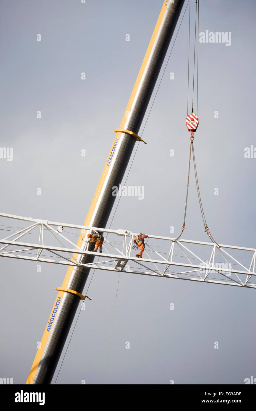 The erection of a crane that will construct the King's College Hospital ...