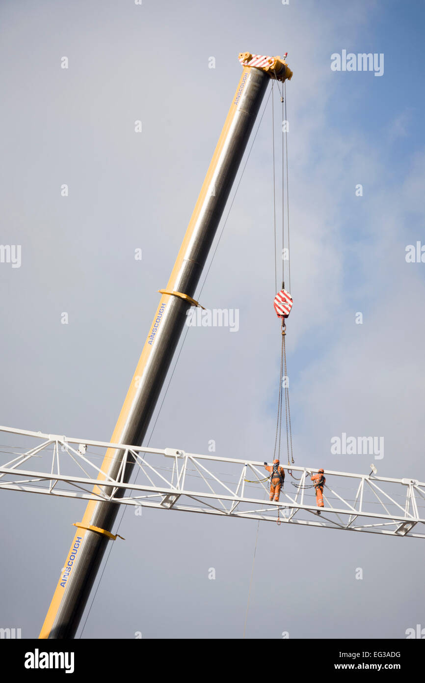 The erection of a crane that will construct the King's College Hospital ...