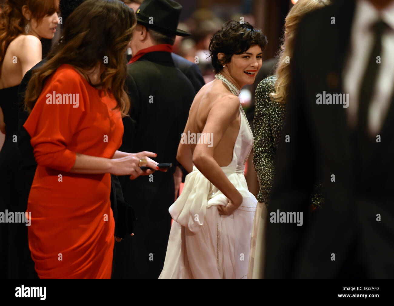 Berlin, Germany. 14th Feb, 2015. French actress Audrey Tautou arrives ...