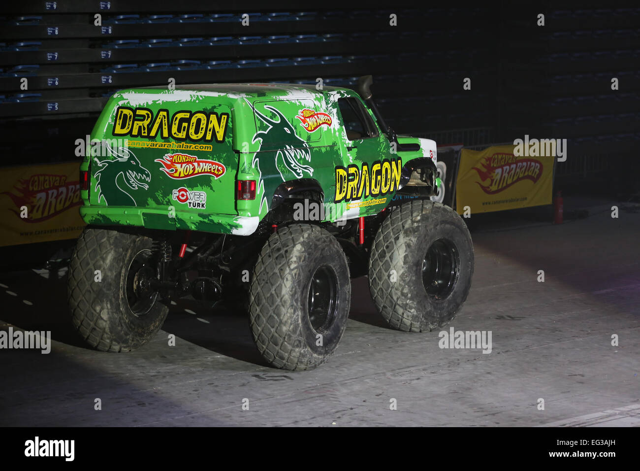 ISTANBUL, TURKEY - FEBRUARY 01, 2015: Monster Truck Dragon in Sinan ...