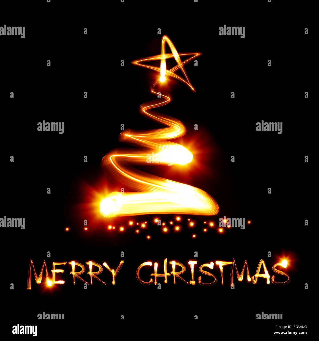 Christmas tree created by light Stock Photo - Alamy