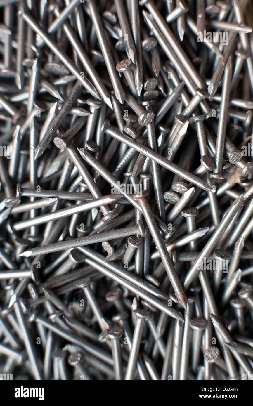 closeup of many iron nails together Stock Photo - Alamy