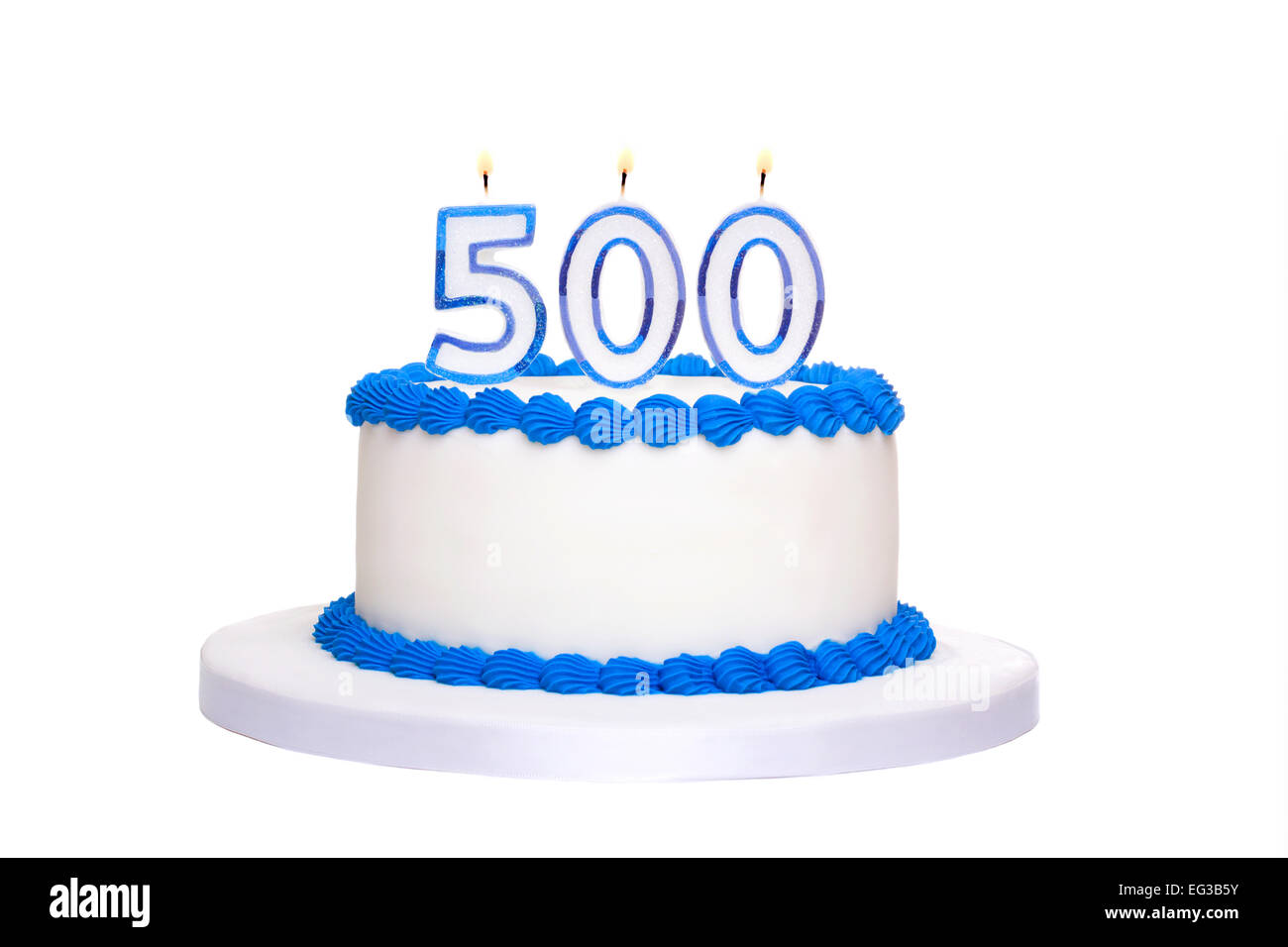 Birthday cake with candles reading 500 Stock Photo - Alamy