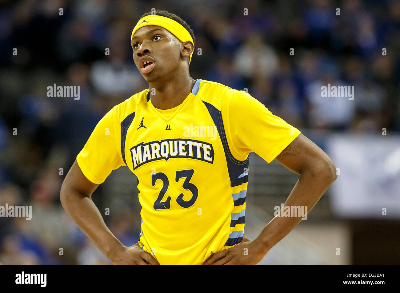 Omaha, NE USA. 14th Feb, 2015. Marquette Golden Eagles guard JaJuan ...