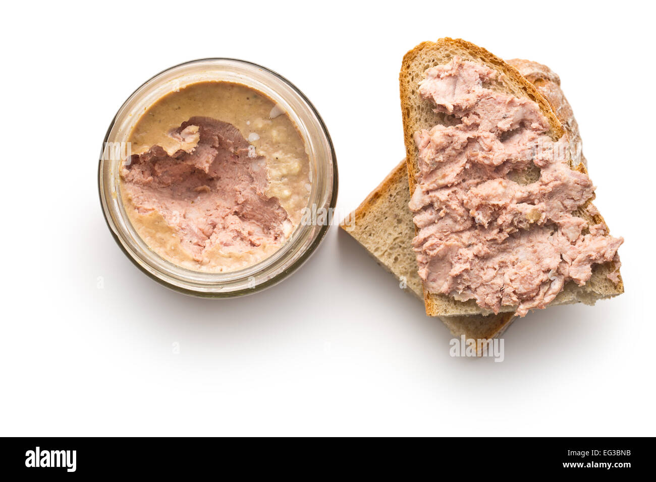 the pate with bread on white background Stock Photo - Alamy