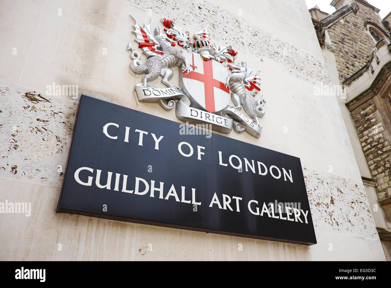 Guildhall Art Gallery Guildhall Sign Gresham Street City Of London UK ...