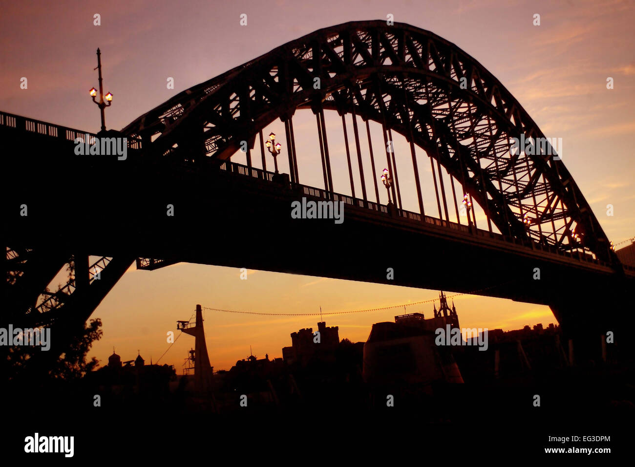 The Tyne Bridge at sunset Stock Photo - Alamy