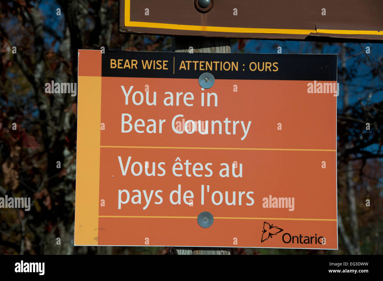Bear warning sign, canada hi-res stock photography and images - Alamy