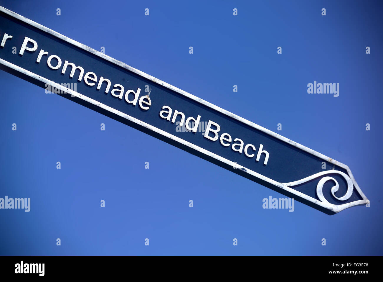 Promenade and beach sign, Seaham Stock Photo - Alamy