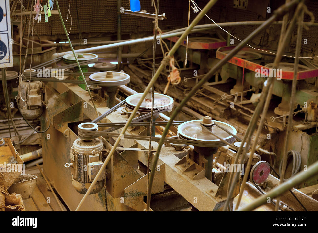 Machinery for extracting silver deposits from rock Stock Photo - Alamy