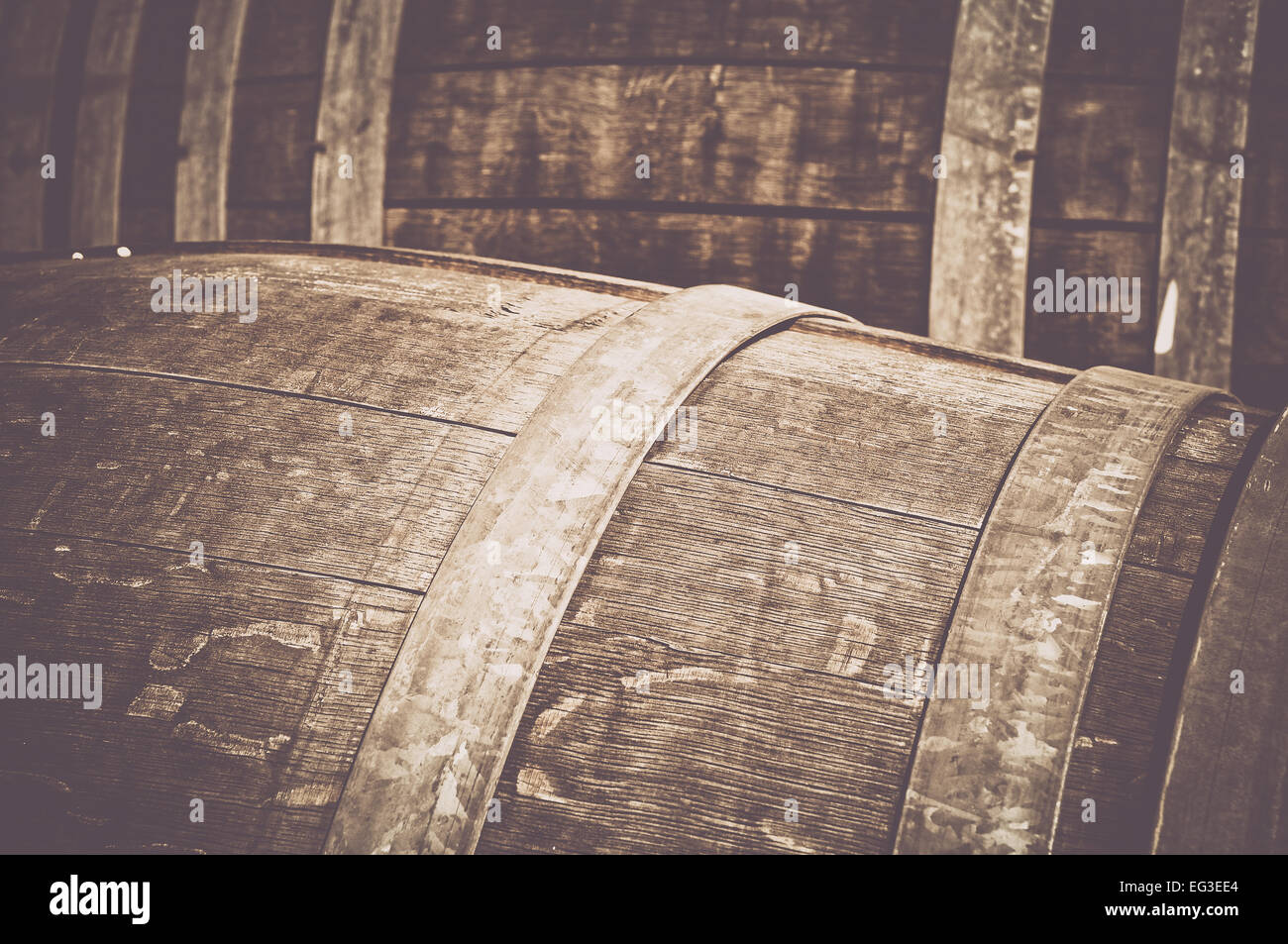 Oak Red or White Wine Barrel Close Up Stock Photo - Alamy