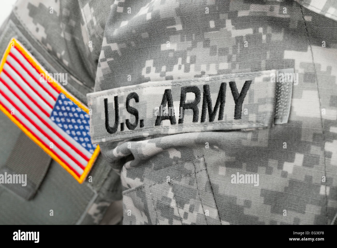 US Army and flag patch on solder's uniform Stock Photo - Alamy
