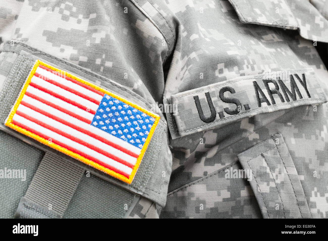 USA flag and U.S. Army patch on solder's uniform Stock Photo - Alamy