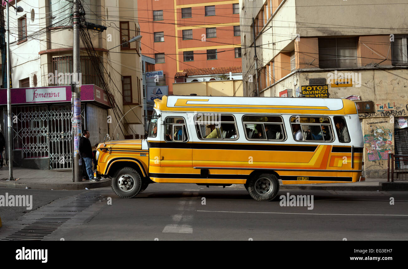 Public Bus La Paz Bolivia Stock Photo - Alamy