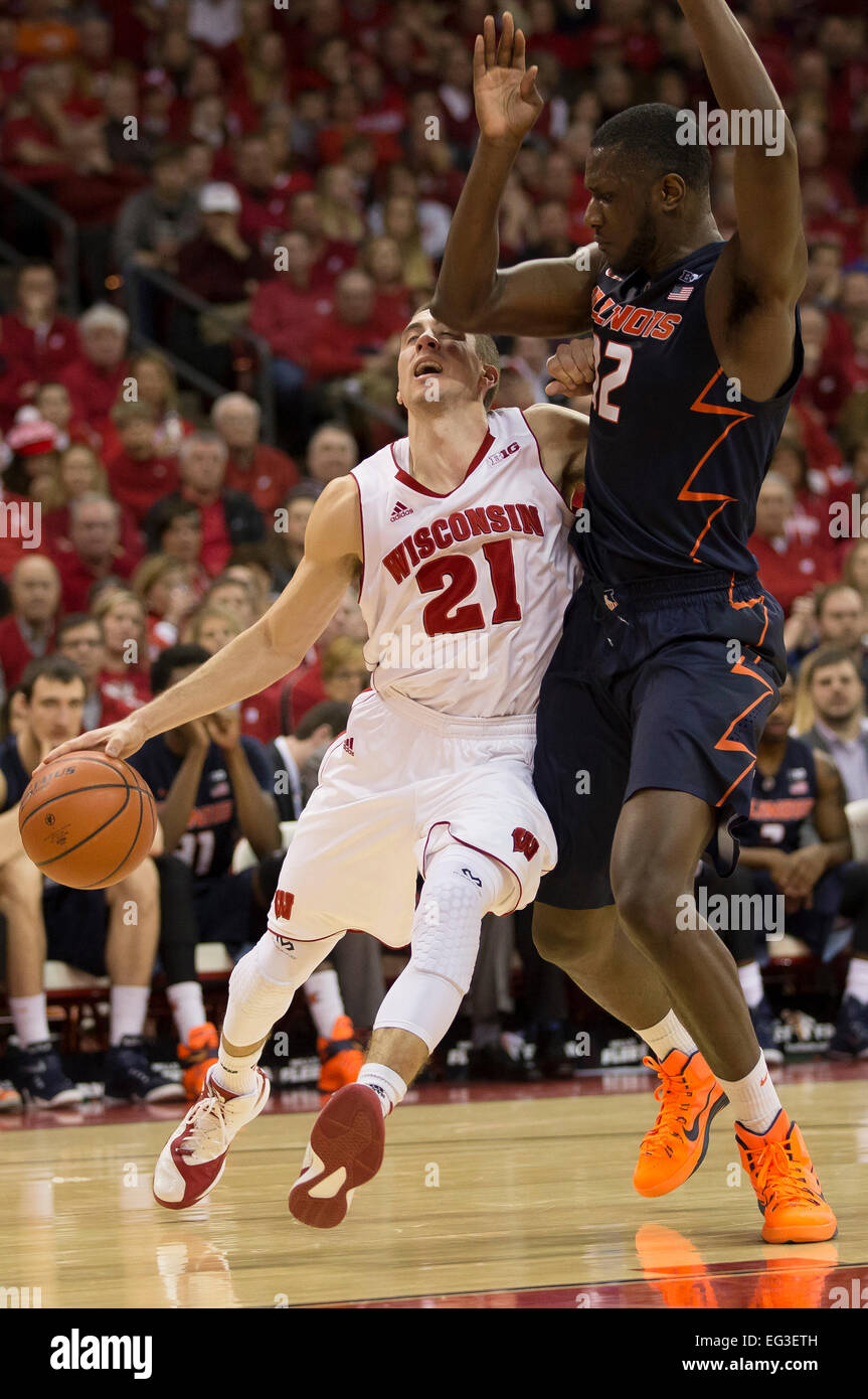 Madison, Wisconsin, USA. 15th Feb, 2015. Wisconsin Badgers guard Josh ...