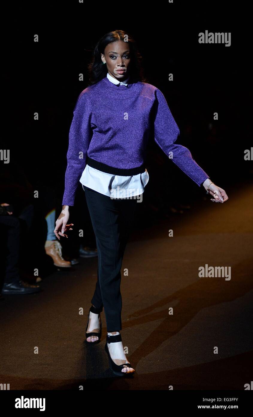 New York, NY, USA. 14th Feb, 2015. Winnie Harlow on the runway for ...