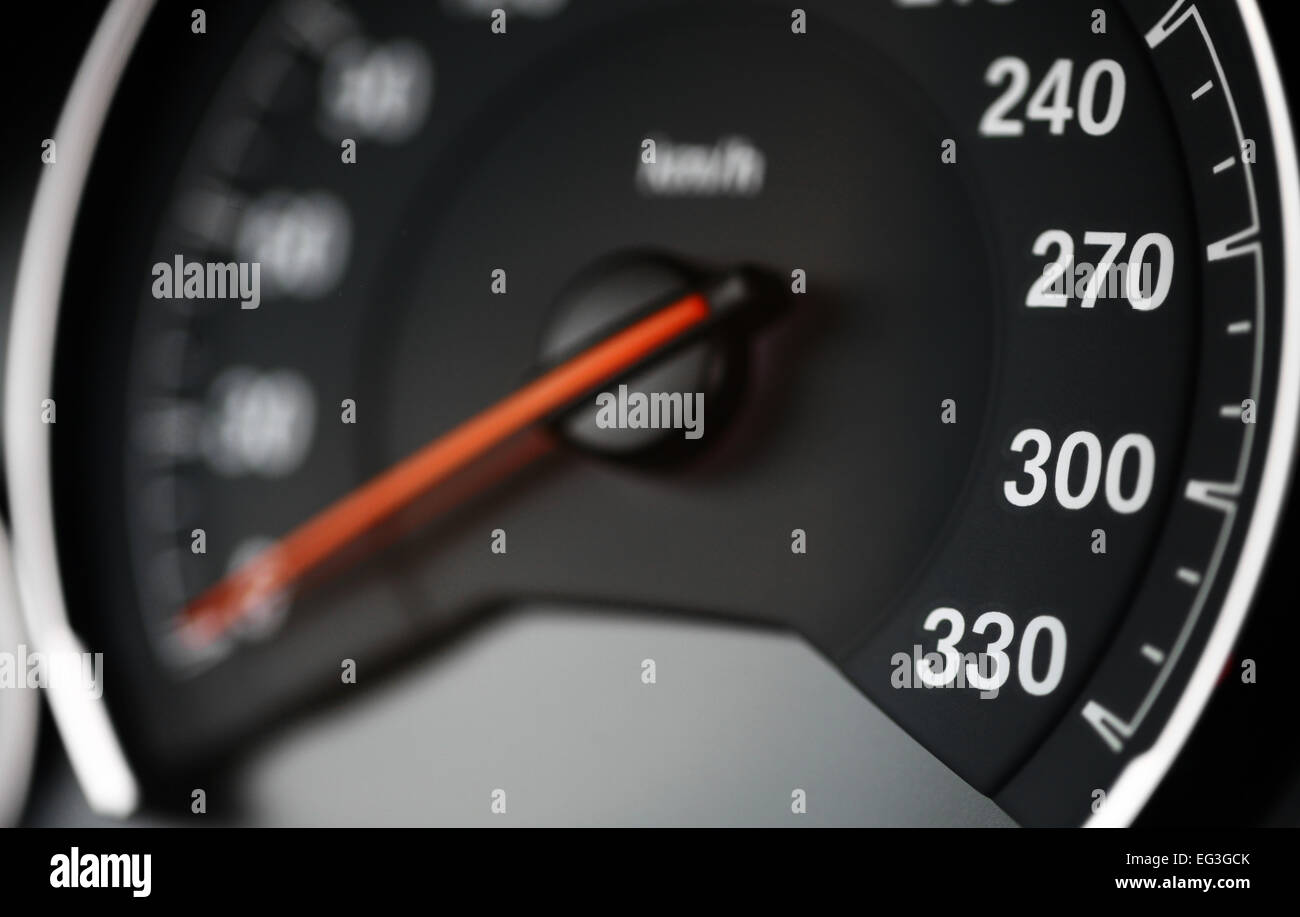 Close up shot of a speedometer in a car Stock Photo - Alamy