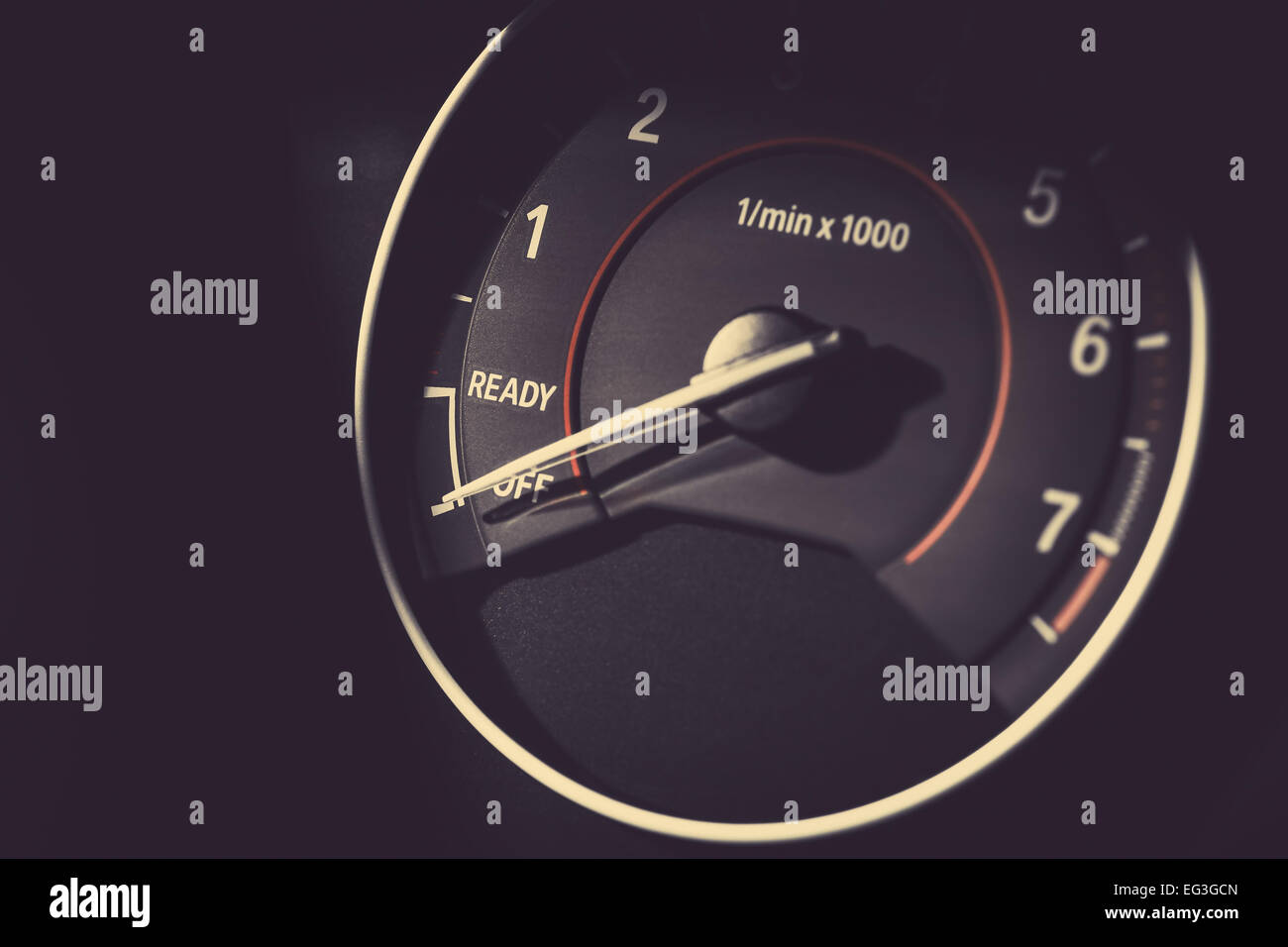 Detail of a tachometer in a car Stock Photo - Alamy