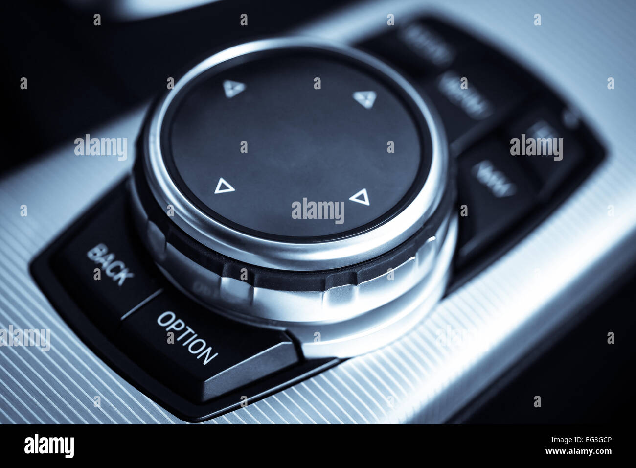 Detail of some black buttons in a car Stock Photo - Alamy