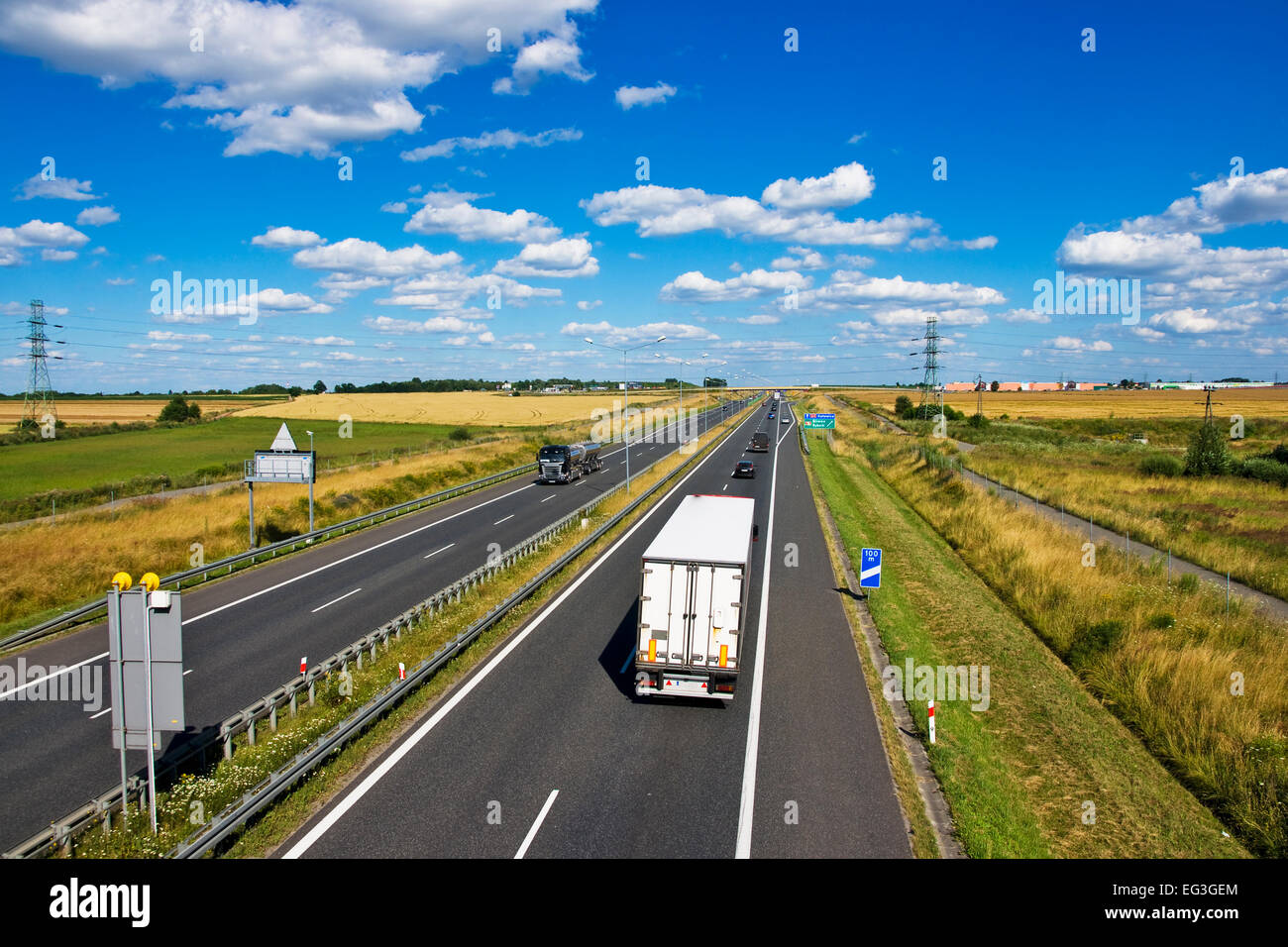 Polish A4 motorway near Gliwice Stock Photo - Alamy