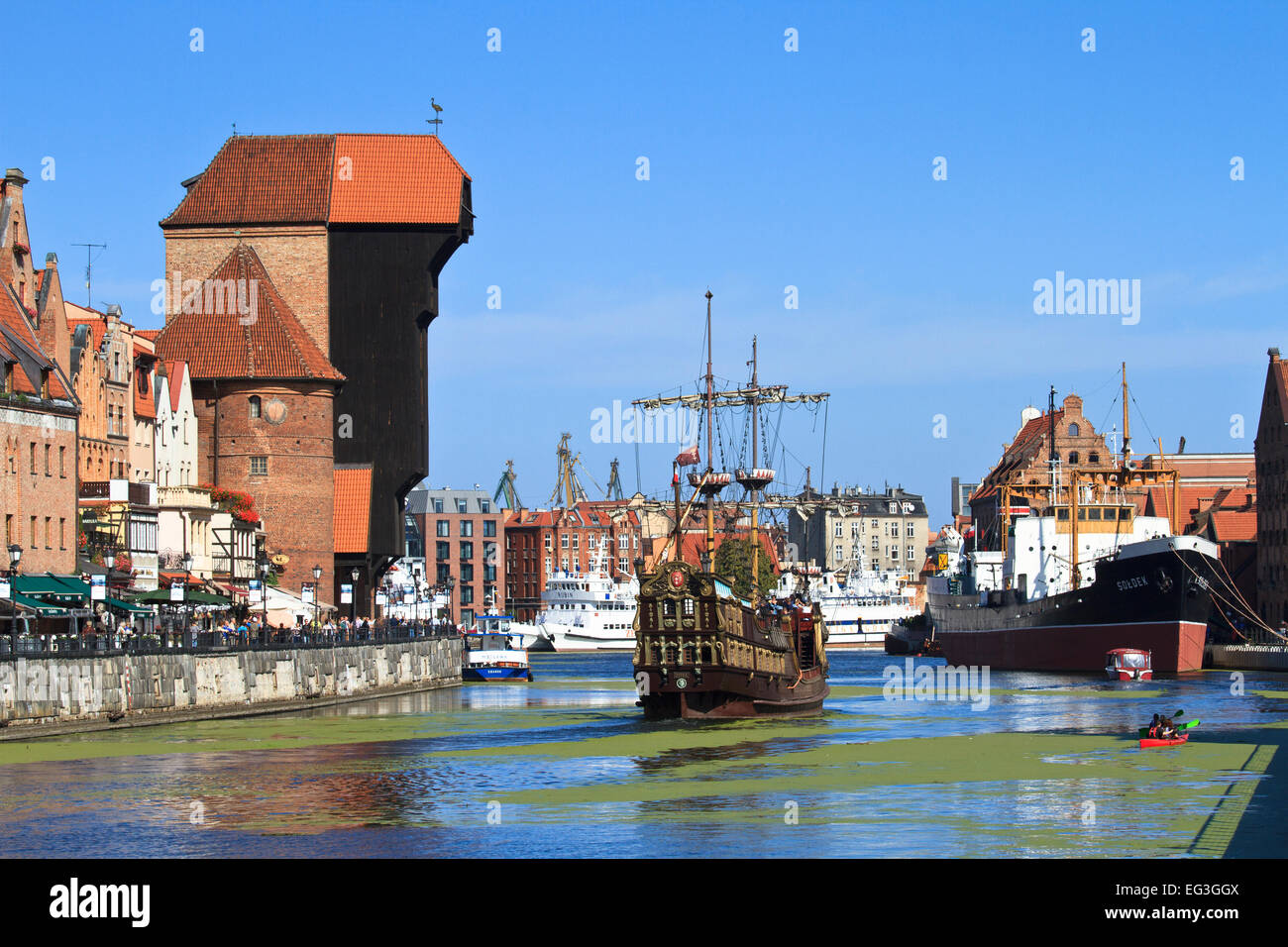 A replica of the medieval galleon in Gdansk harbour used as a tour boat ...