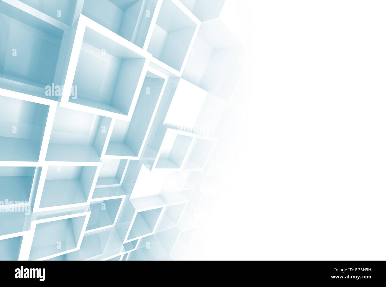 Abstract white and blue 3d background with relief cube pattern on the ...