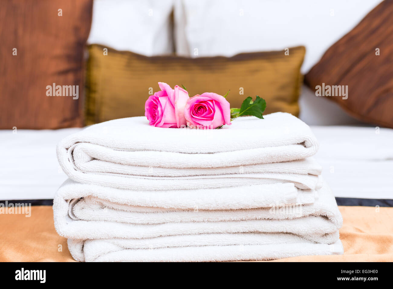 Flowers to welcome guest in hotel room Stock Photo - Alamy