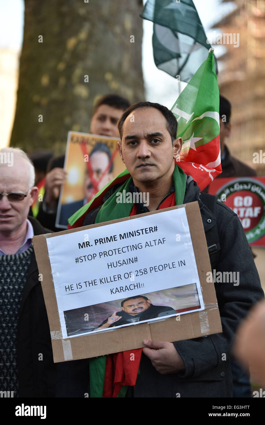 London, UK, 15th Feb 2015 : PTI UK protest against Altaf Hussain incite ...
