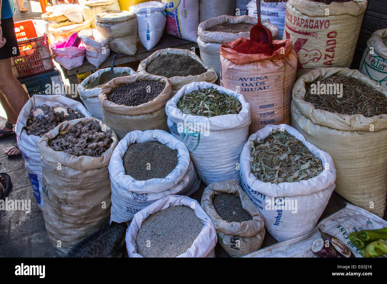 Products for sale at a street market in Higuey, Dominican Republic ...