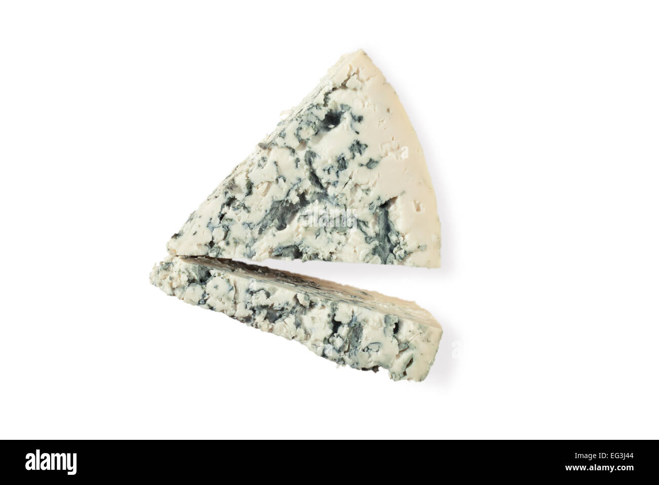piece of blue cheese on white background Stock Photo - Alamy