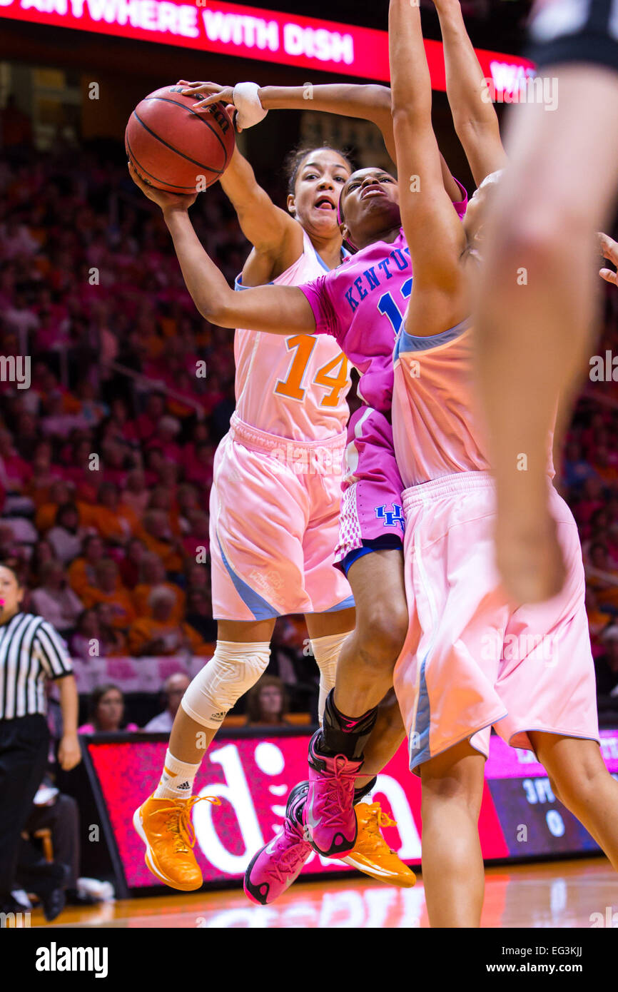 February 15, 2015: Andraya Carter #14 of the Tennessee Lady Volunteers ...