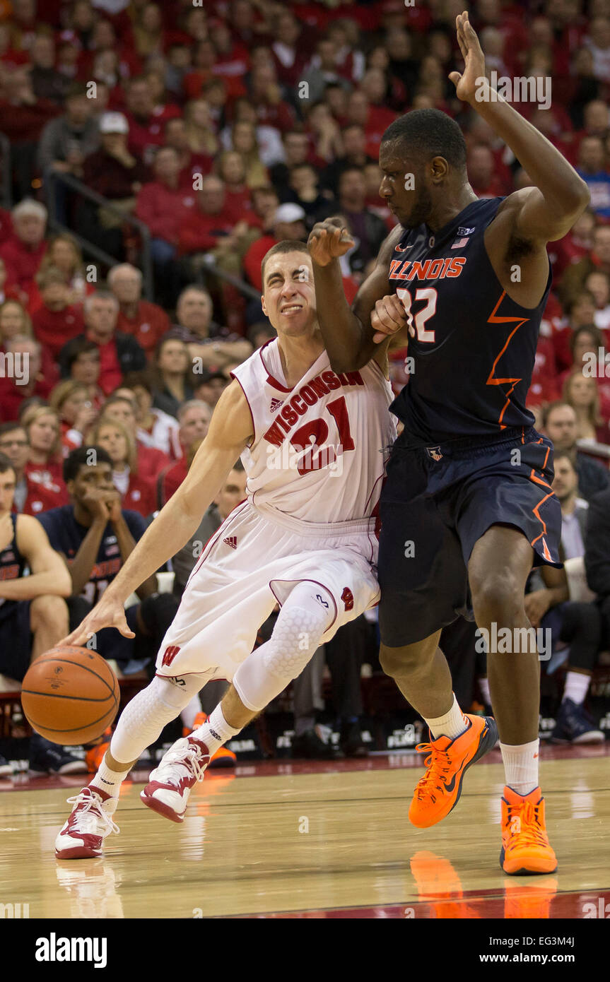 Madison, Wisconsin, USA. 15th Feb, 2015. Wisconsin Badgers guard Josh ...