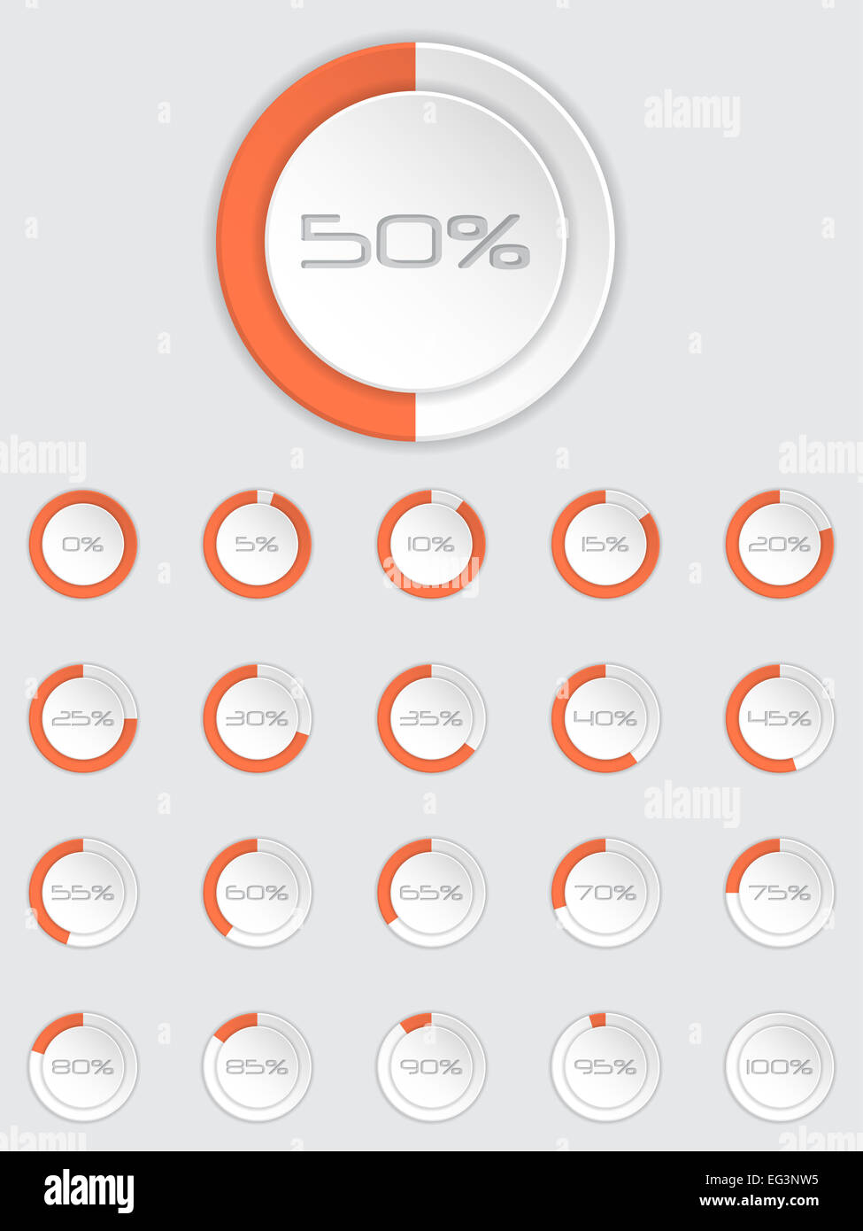 Cool 3d loader icon set with different state and percentage Stock Photo ...