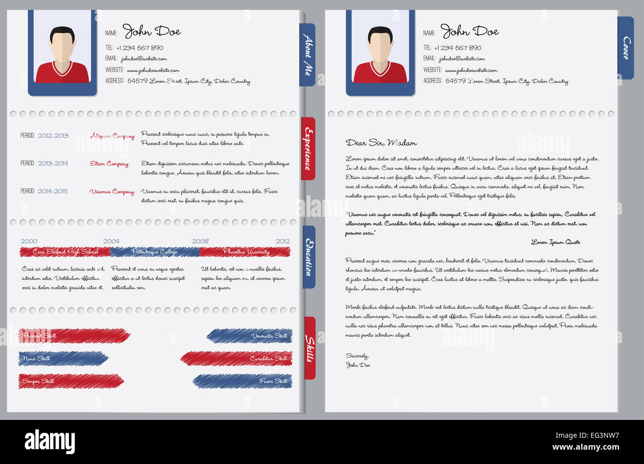 Hand written curriculum vitae with cover letter Stock Photo - Alamy