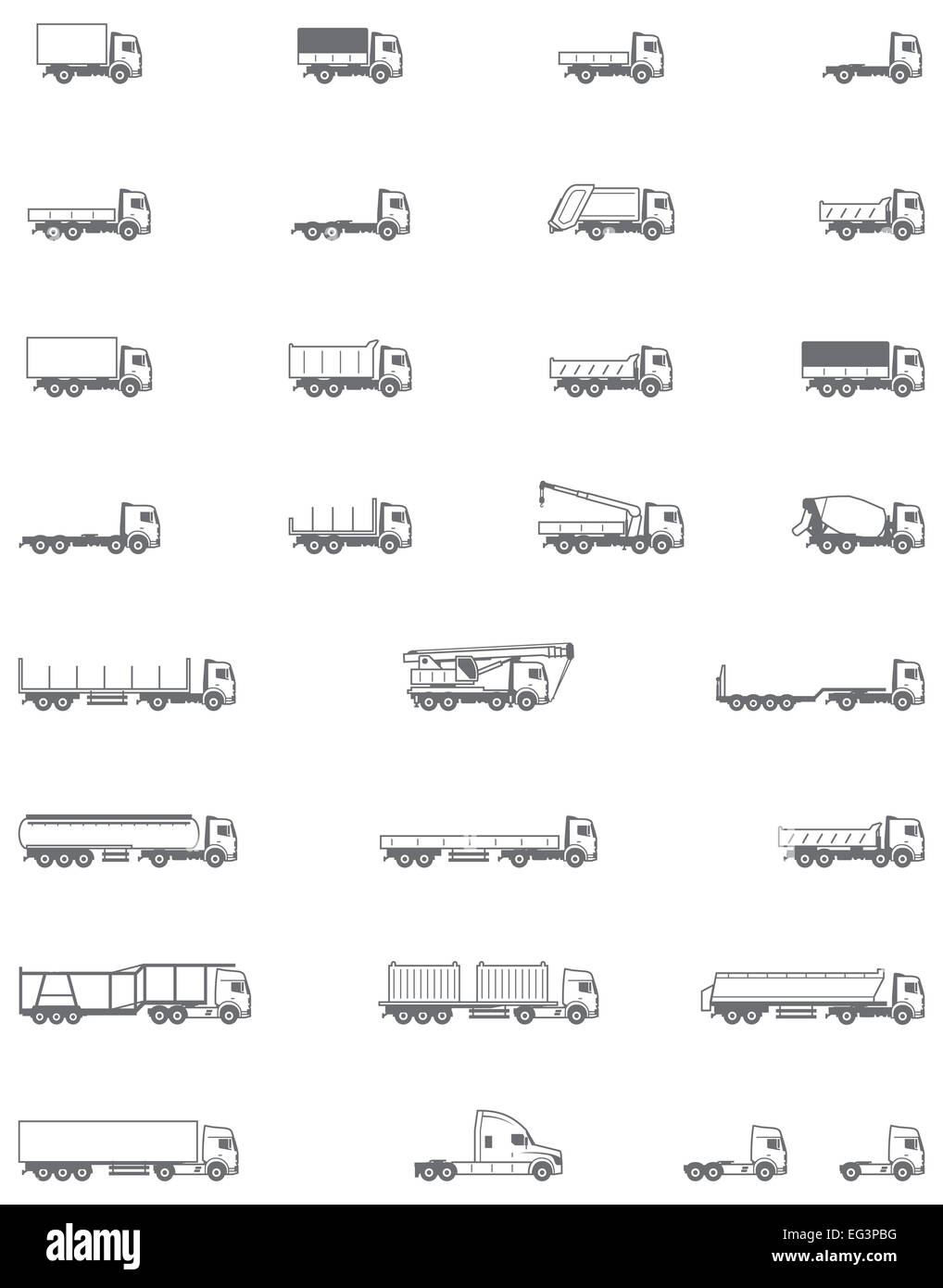 Vector trucks icons Stock Photo - Alamy