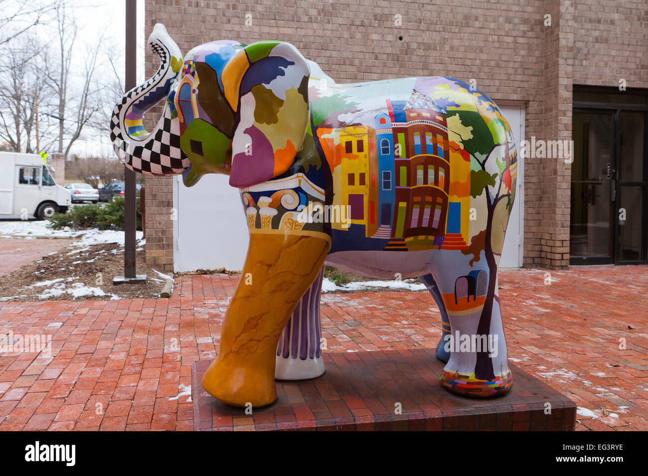 Art for Art's Sake painted elephant exhibit - Washington, DC USA Stock ...