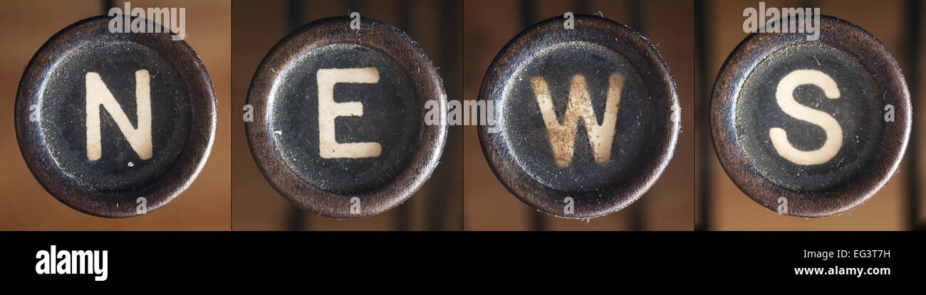 A word consists of buttons from an old vintage typewriter Stock Photo ...