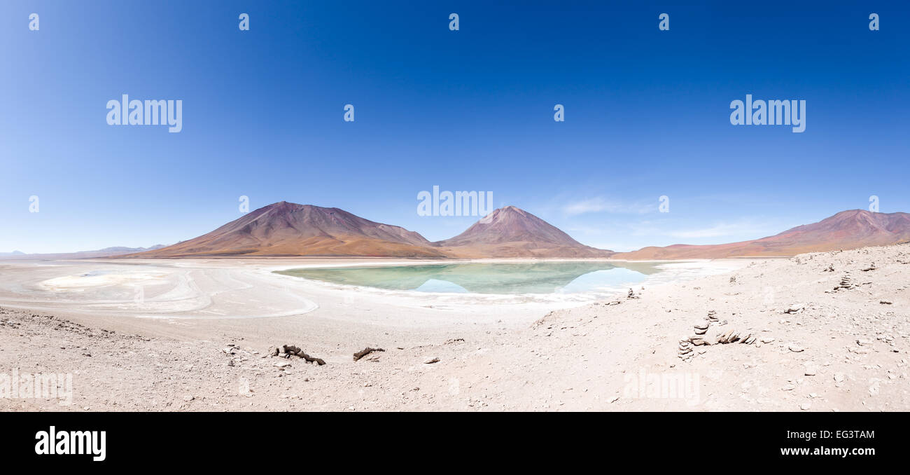 Laguna Verde and Licancabur volcano, Uyuni desert, Altiplano, Bolivia ...