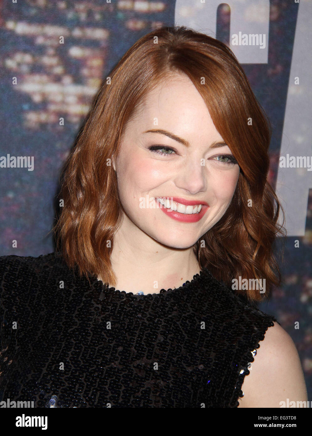 New York, New York, USA. 15th Feb, 2015. Actress EMMA STONE attends the ...