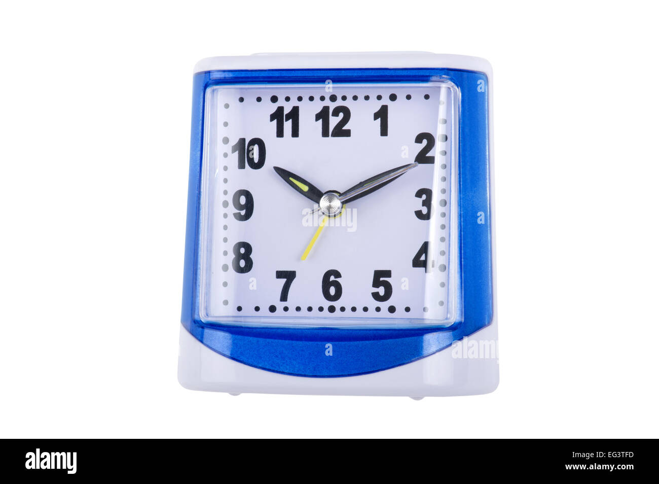 object isolated on white - plastic alarm clock Stock Photo - Alamy