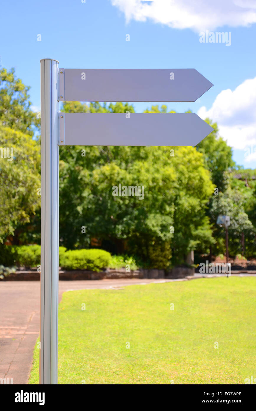 View at the empty street signs Stock Photo - Alamy