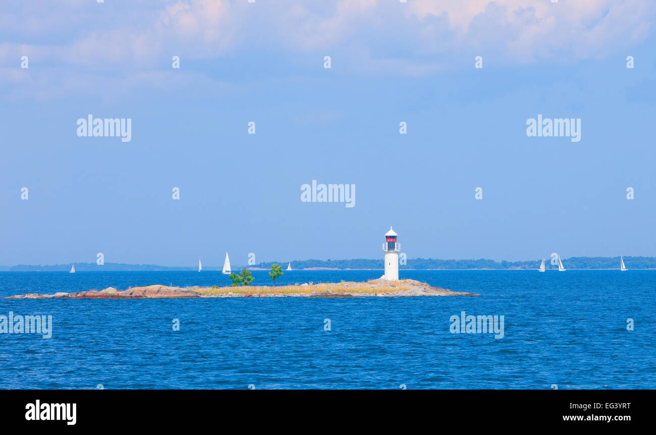 Stockholm Archipelago - Lighthouse on a tiny island Stock Photo - Alamy