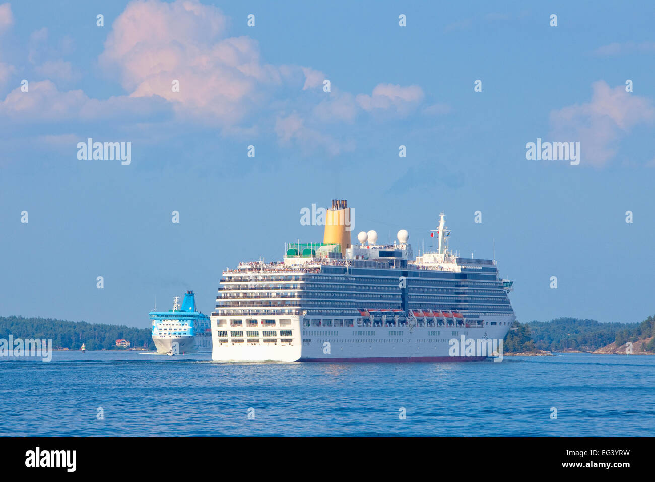Sweden, Stockholm Archipelago - Passenger Ferry leaving for Finland ...
